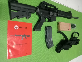 WE T91 ( 國軍背帶 國軍提把 RA-TECH CNC M4 鋼槍機 鋼製網球拍 一槍兩匣 ) 翔準國際生存遊戲官方網站AIRSOFT