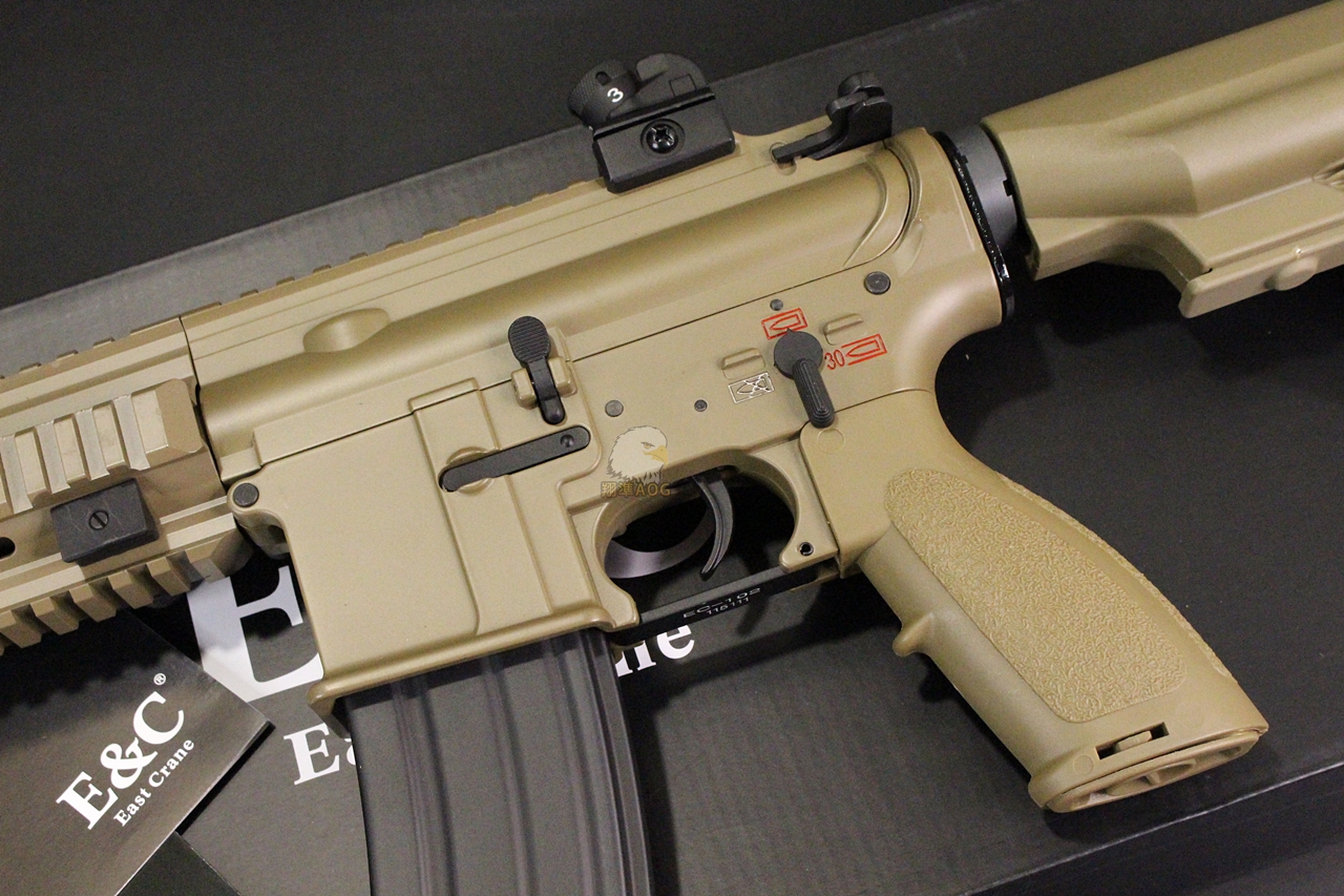 【翔準AOG】E&C HK-416D TAN 沙色 全金屬電動槍 鋼製齒輪 EC102P 10LB 翔準國際生存遊戲官方網站AIRSOFT E ...