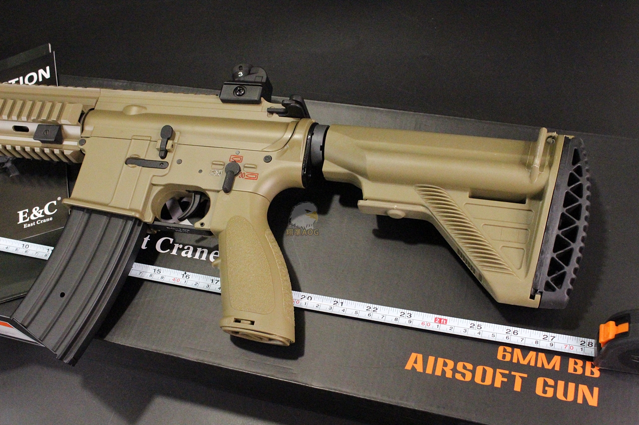 【翔準AOG】E&C HK-416D TAN 沙色 全金屬電動槍 鋼製齒輪 EC102P 10LB 翔準國際生存遊戲官方網站AIRSOFT E ...