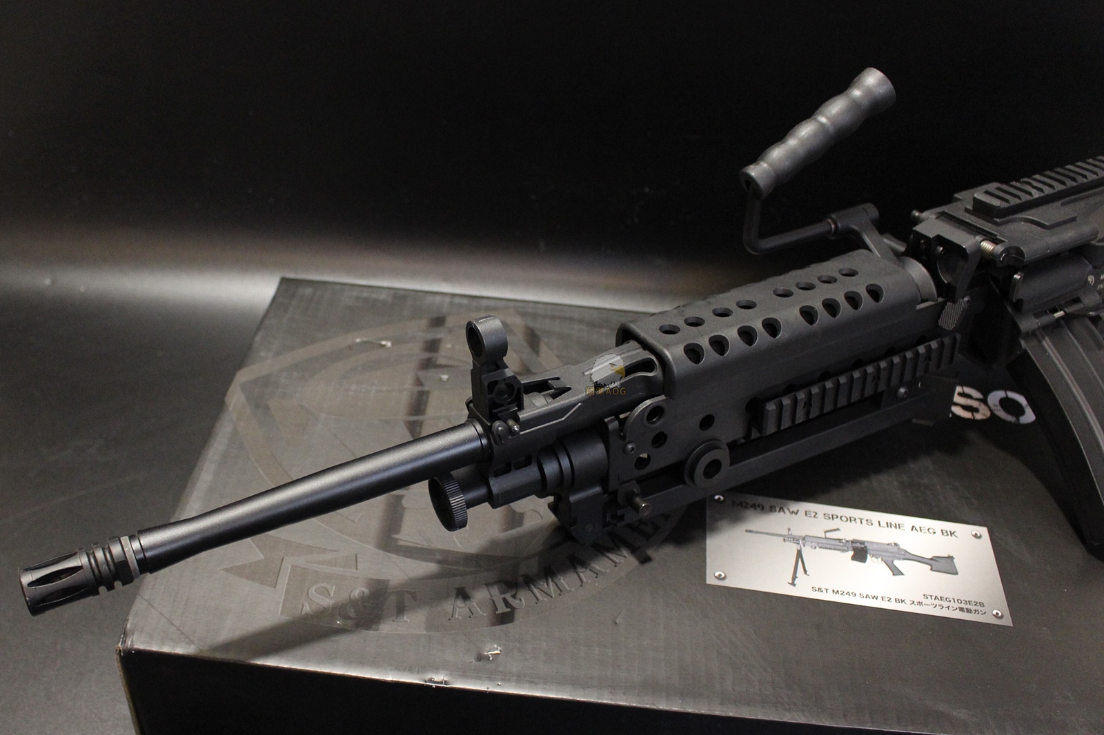 【翔準軍品AOG】S&T M249 固定托+彈匣版 SAW 輕量化機槍 STAEG103E2BO 輕量化機槍 電動槍 電槍 重型機槍 快頻版本 ...